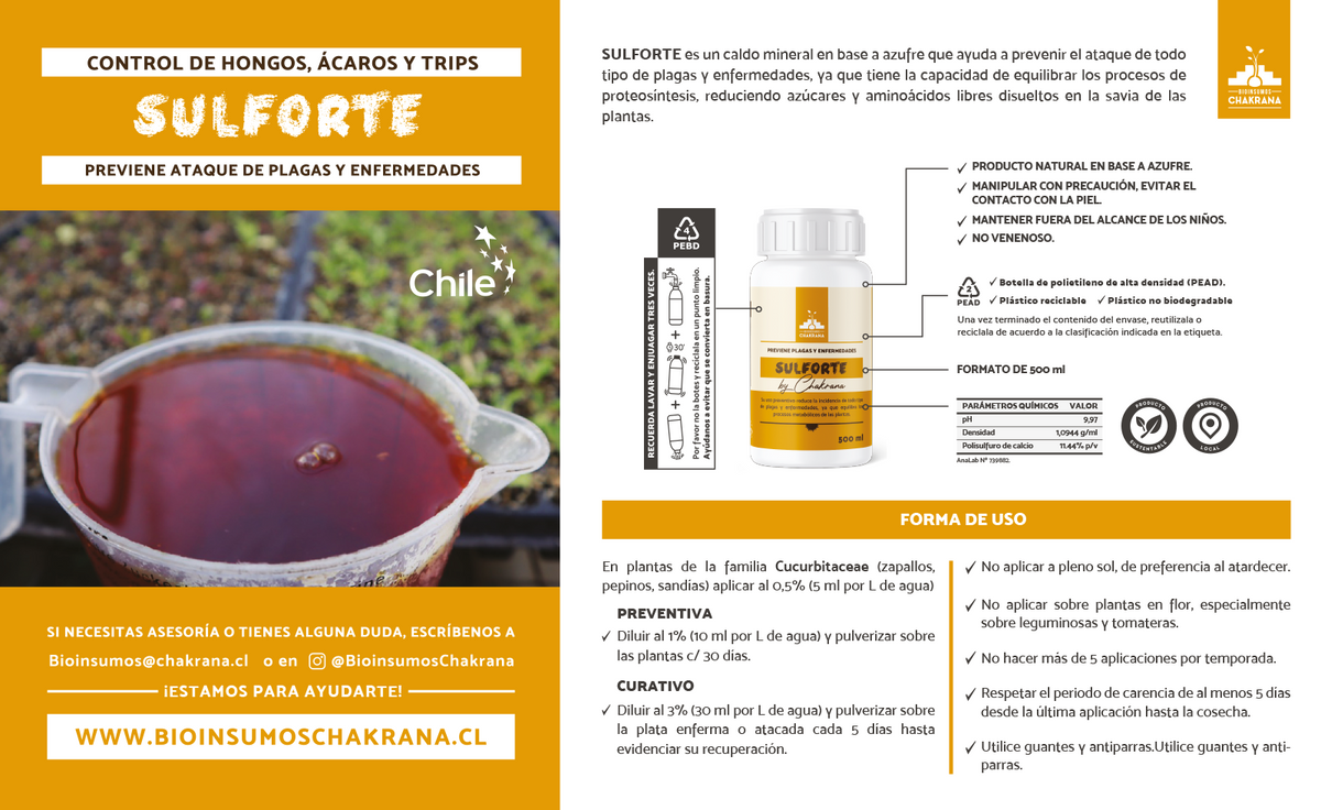 Sulforte Bioinsumos Chakrana® Caldo Sulfocálcico